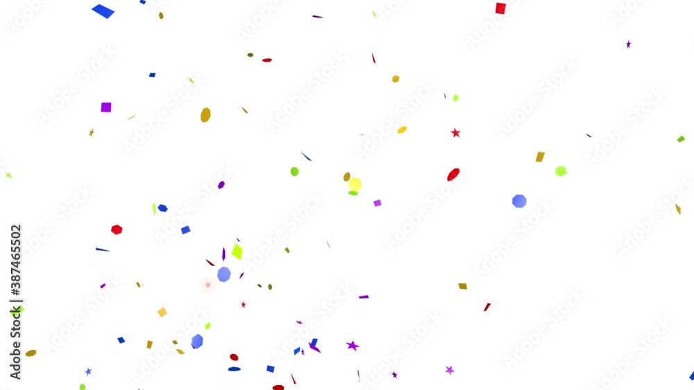 Confetti Party Popper Explosions 3D animation Colorful with Matte Black ...