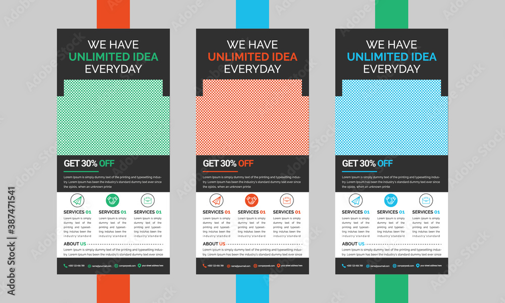 unique corporate rack card flyer design free template Stock Vector ...