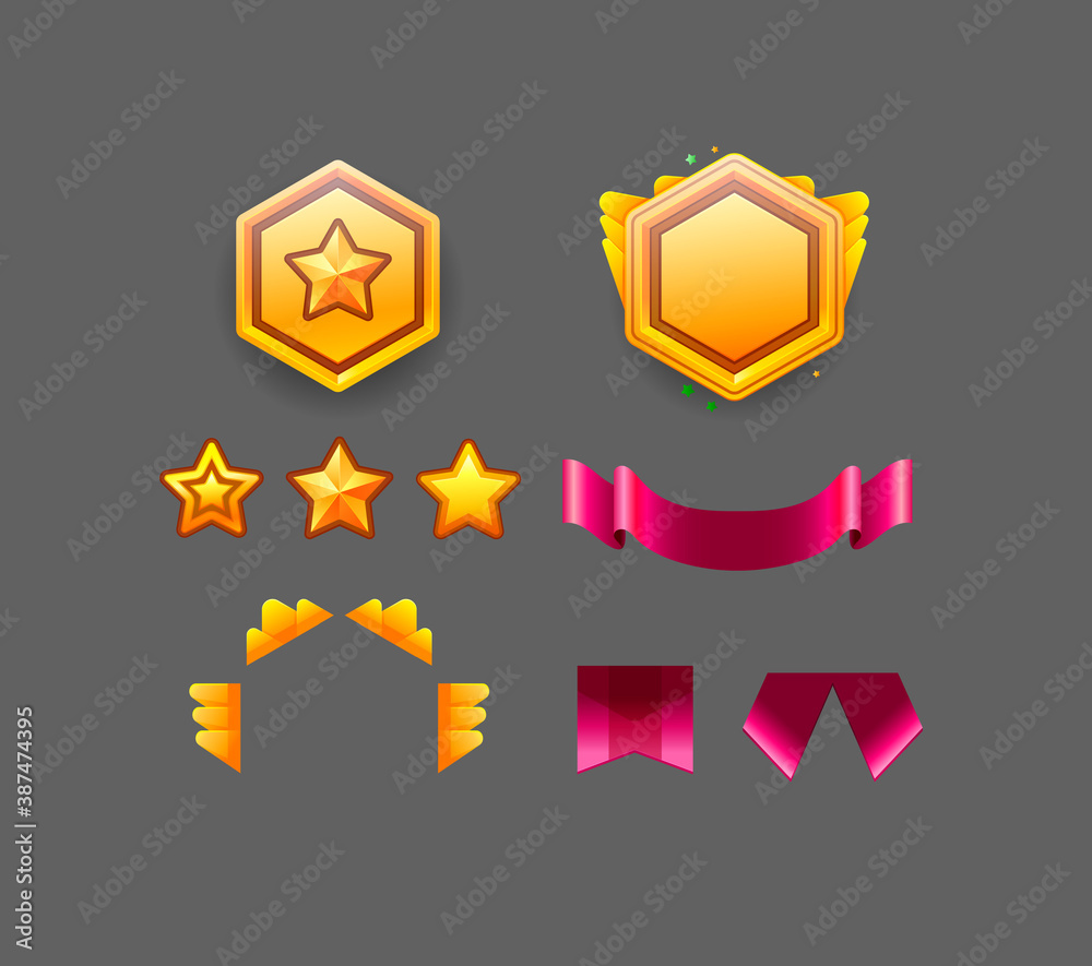 Game star vector constructor. Collection icon design for game, ui ...
