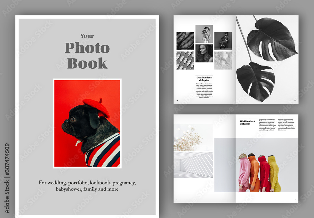 Photo Album Book Layout Stock Template | Adobe Stock