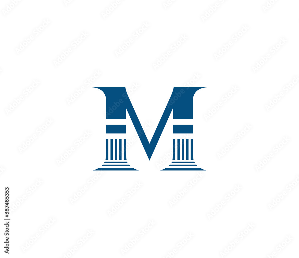 M Alphabet Law firm Logo Design Concept Stock Vector | Adobe Stock