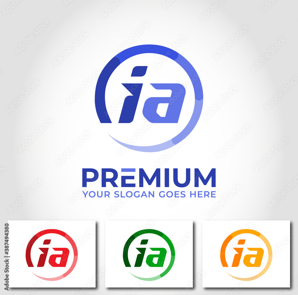 IA Alphabet Logo Design Concept Stock Vector | Adobe Stock