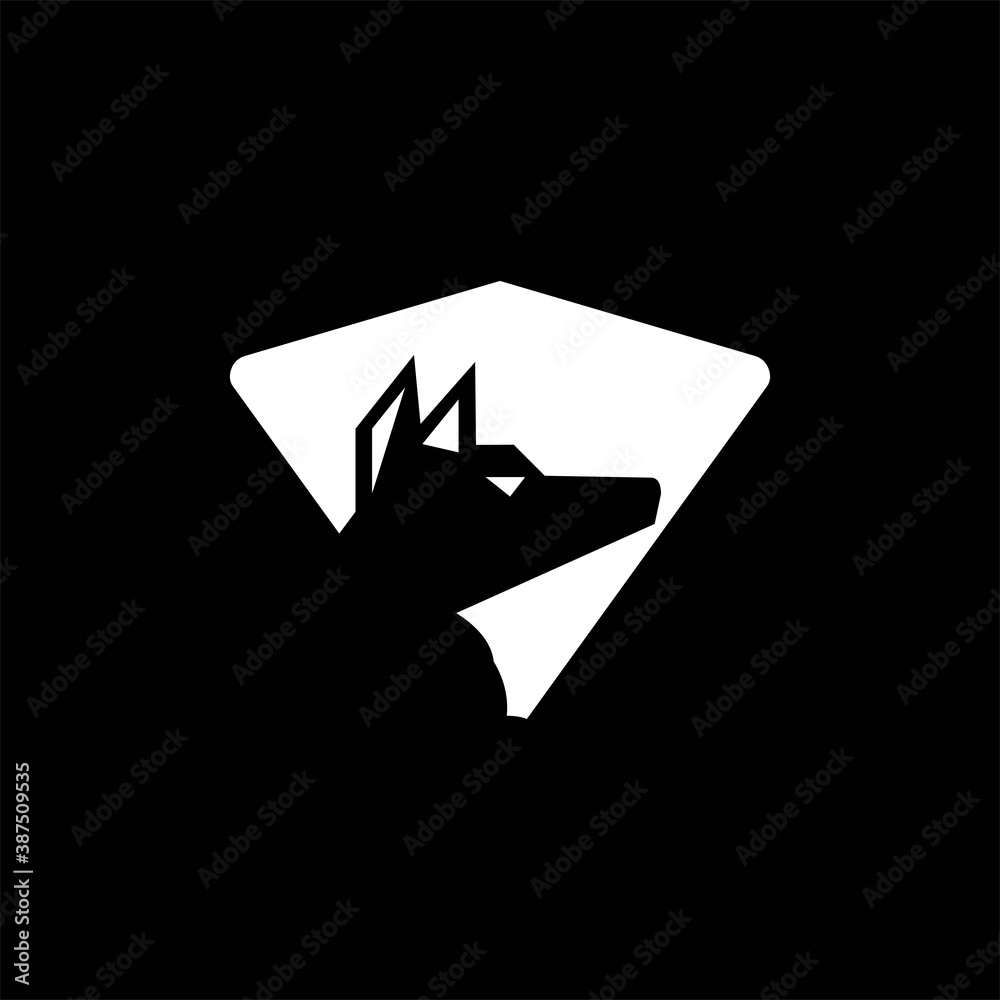 wolf logo combination with unique triangle , wolf logo design in ...