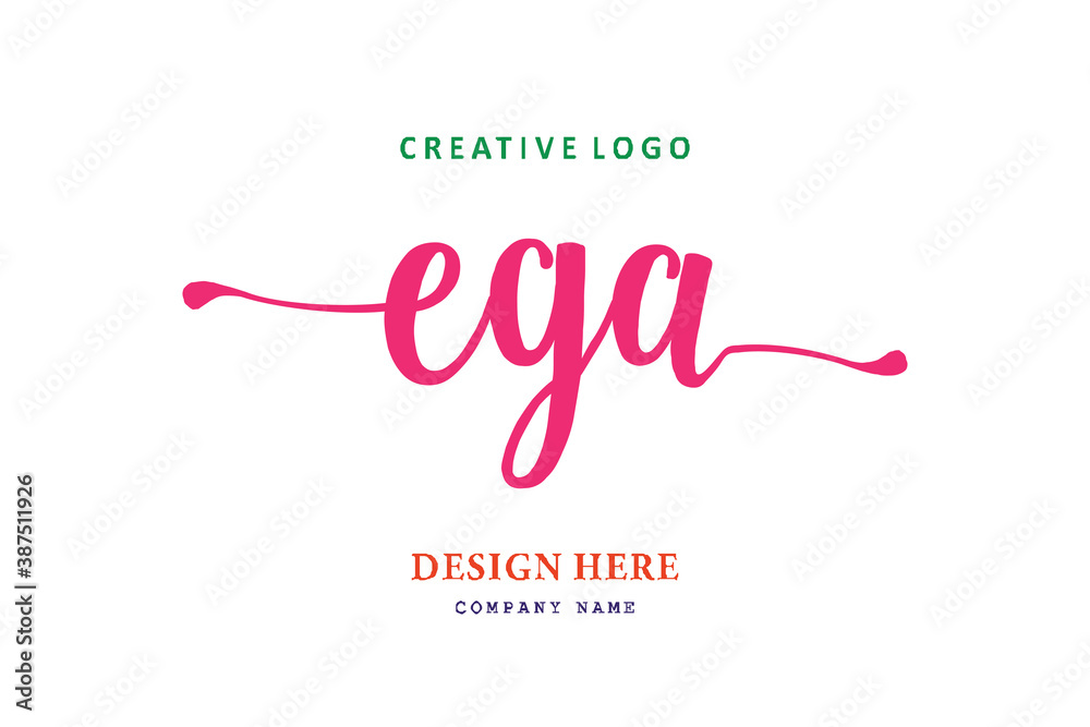 EGA font arrangement logo is simple, easy to understand and ...