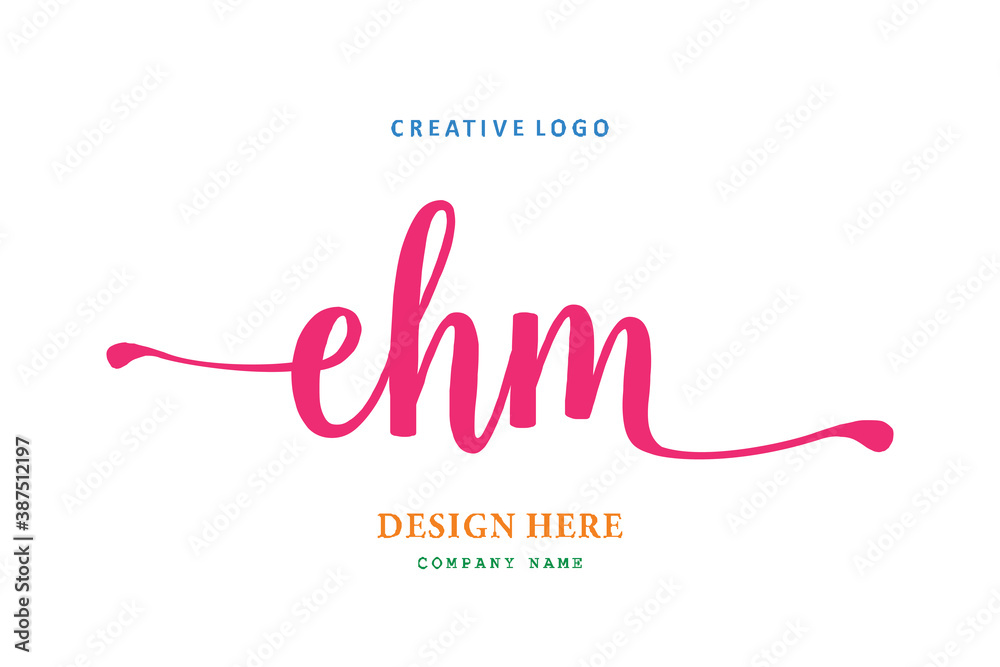 EHM font arrangement logo is simple, easy to understand and authoritativePrint Stock Vector ...