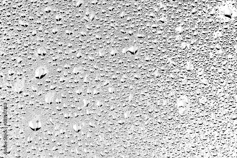 texture of a drop of rain on a glass wet transparent background Stock ...