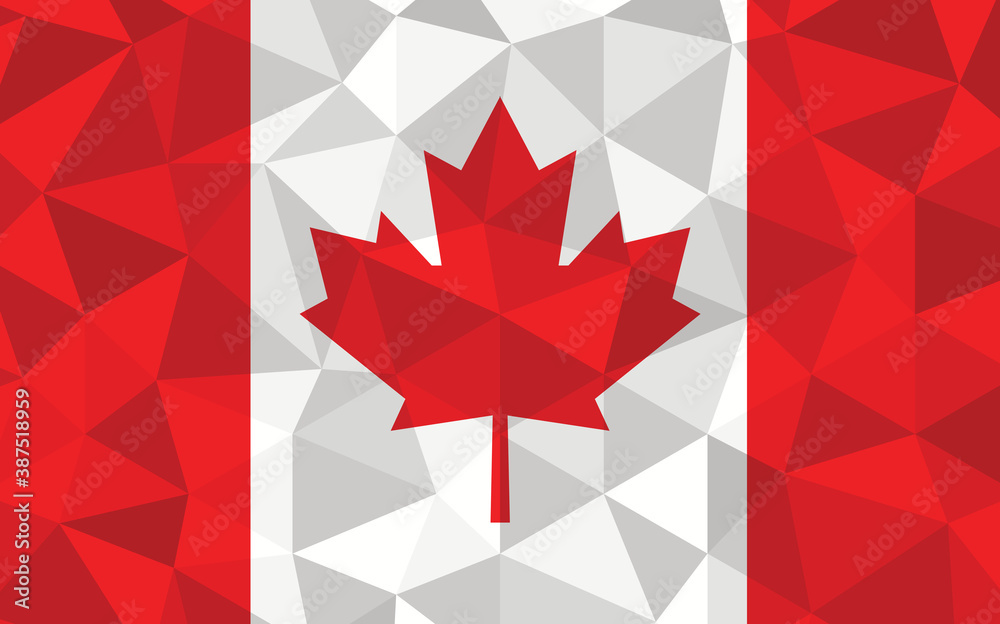 Low poly Canada flag vector illustration. Triangular Canadian flag ...