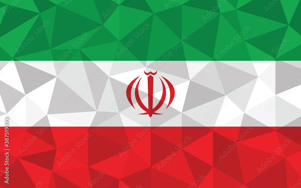 Vetor de Low poly Iran flag vector illustration. Triangular Iranian ...