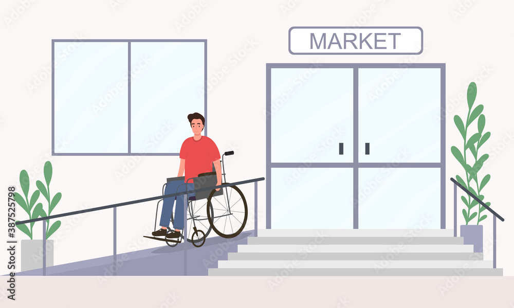 Adaptation of public space for the convenience of disabled people. Flat ...