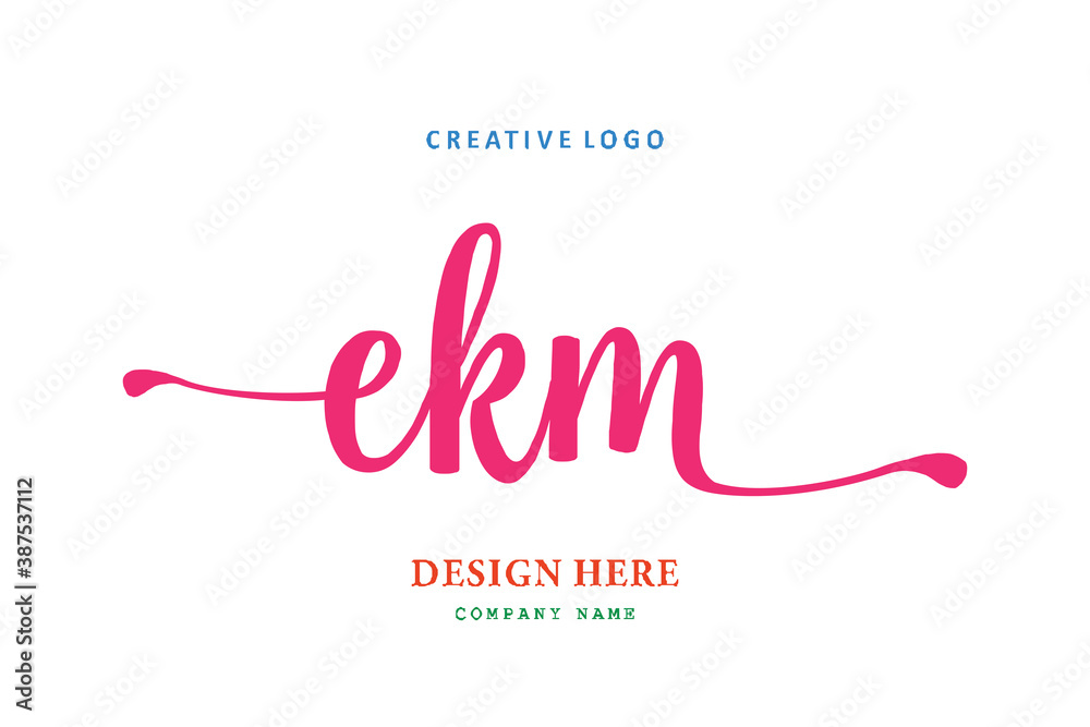 EKM lettering logo is simple, easy to understand and authoritativePrint ...