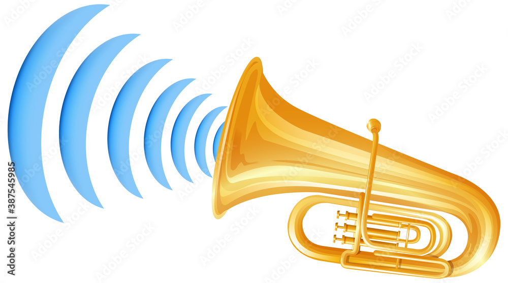 Trumpet with sound wave icon Stock Vector | Adobe Stock