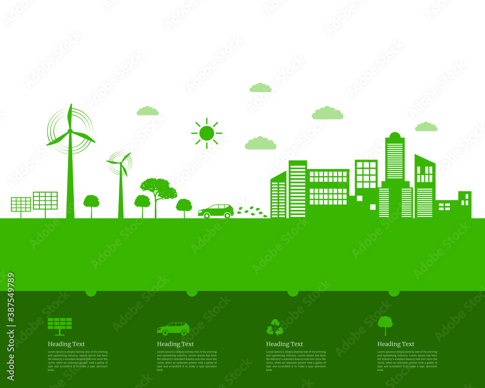 Global warming green earth world environmental day concept wind energy ...