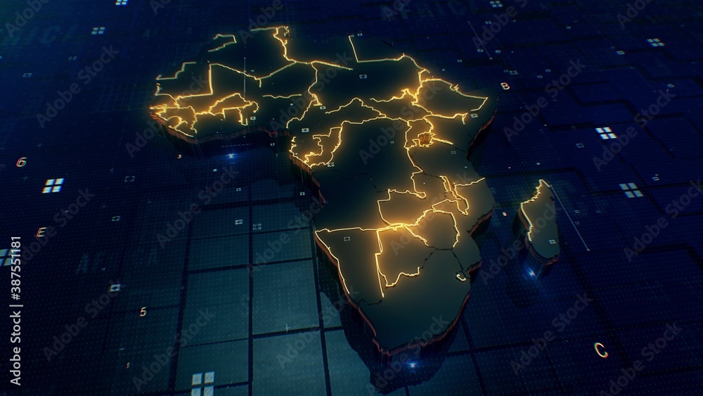 African map Digital background Stock Illustration | Adobe Stock