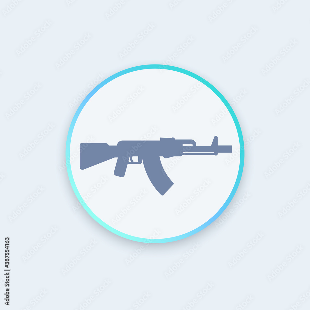 automatic gun icon, firearm, assault rifle, vector illustration Stock ...