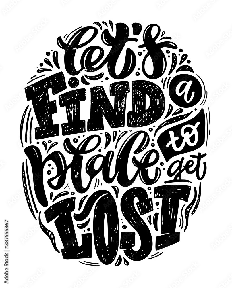 Cute inspiration hand drawn doodle lettering postcard. Lettering art ...