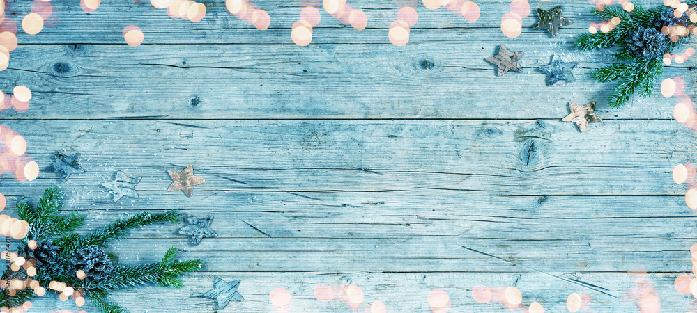 Festive Christmas / Advent background - Christmas ornament corner ...