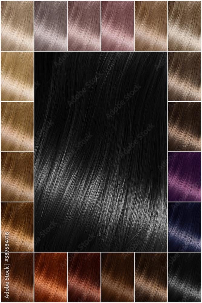Colors for hair. Hair color palette with a wide range of swatches ...