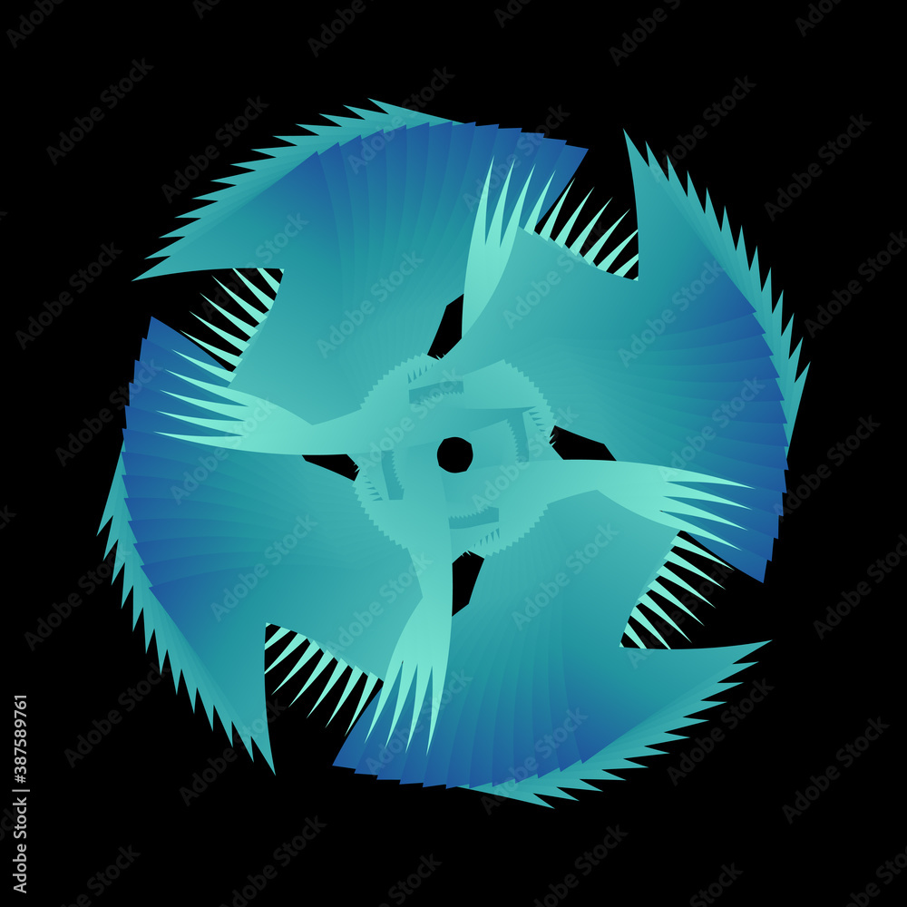 Stockvector Spiral star grid vector image with circular transition blue ...