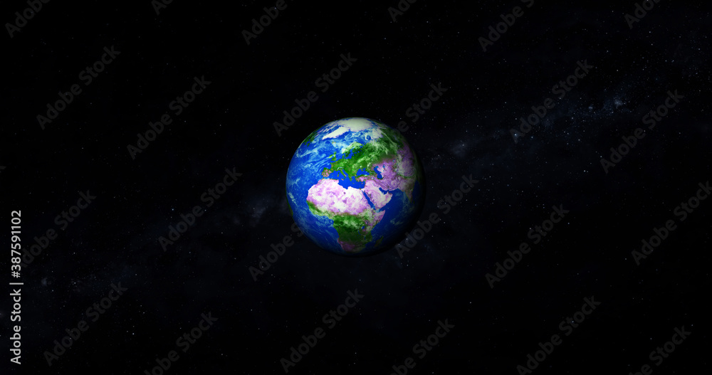 3d rendered photo realistic earth planet. Beautiful green earth planet ...