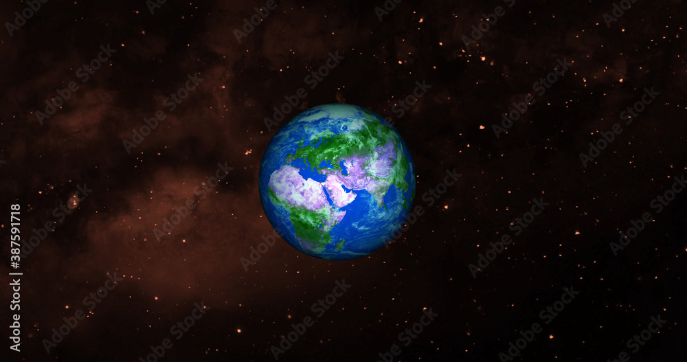 3d rendered photo realistic earth planet. Beautiful green earth planet ...
