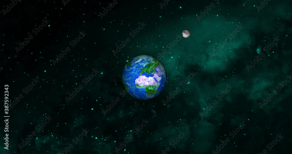 3d rendered photo realistic earth planet. Beautiful green earth planet ...