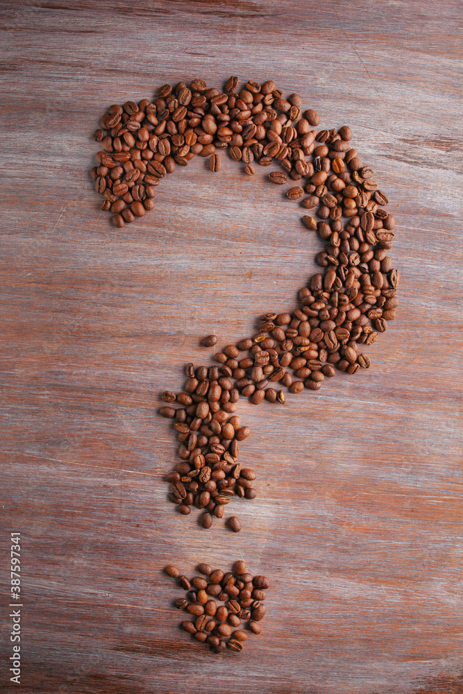coffee beans question mark on the surface Stock Photo | Adobe Stock