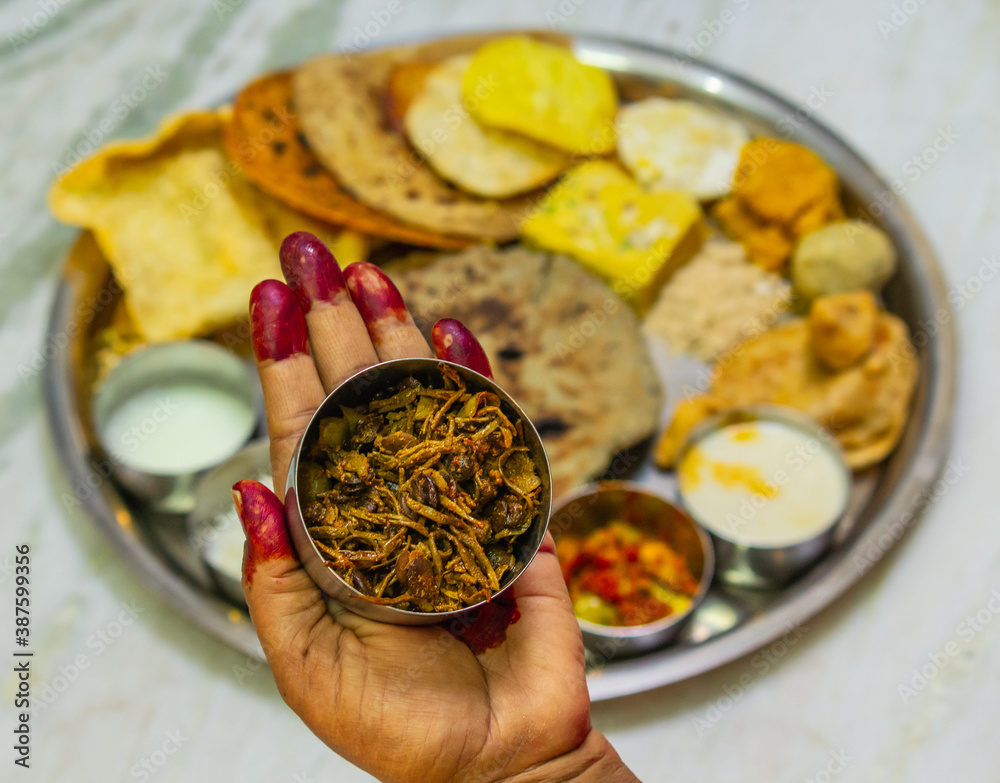 There is a vegetable of ker-sangri which is made by breaking straight ...