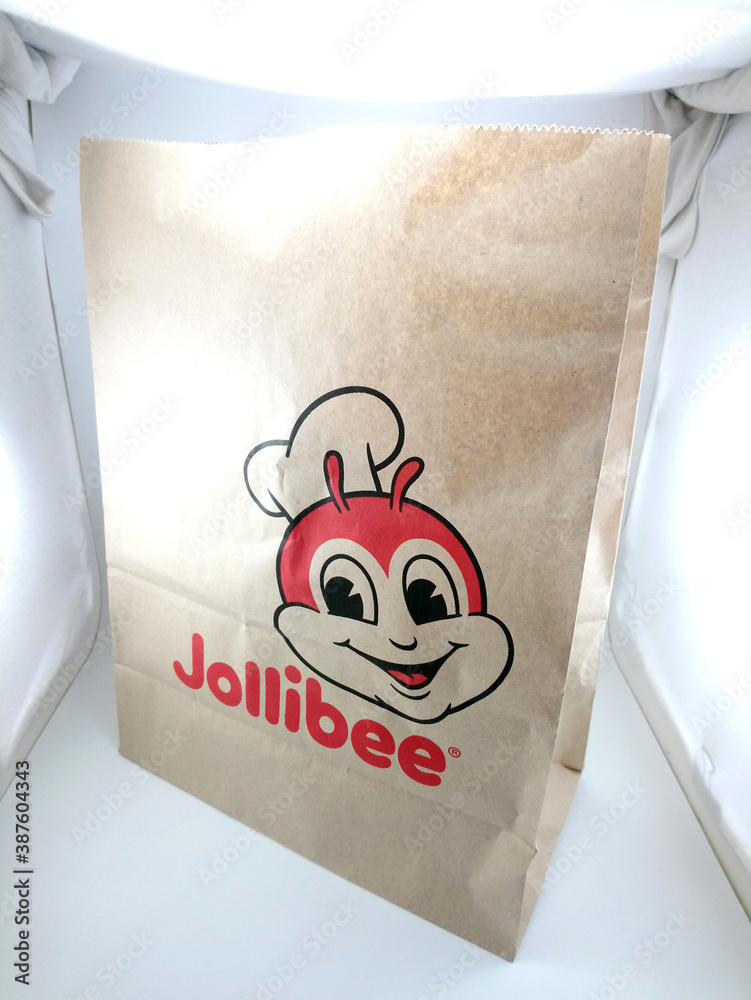 Jollibee brown paper take out bag in Manila, Philippines Stock Photo ...