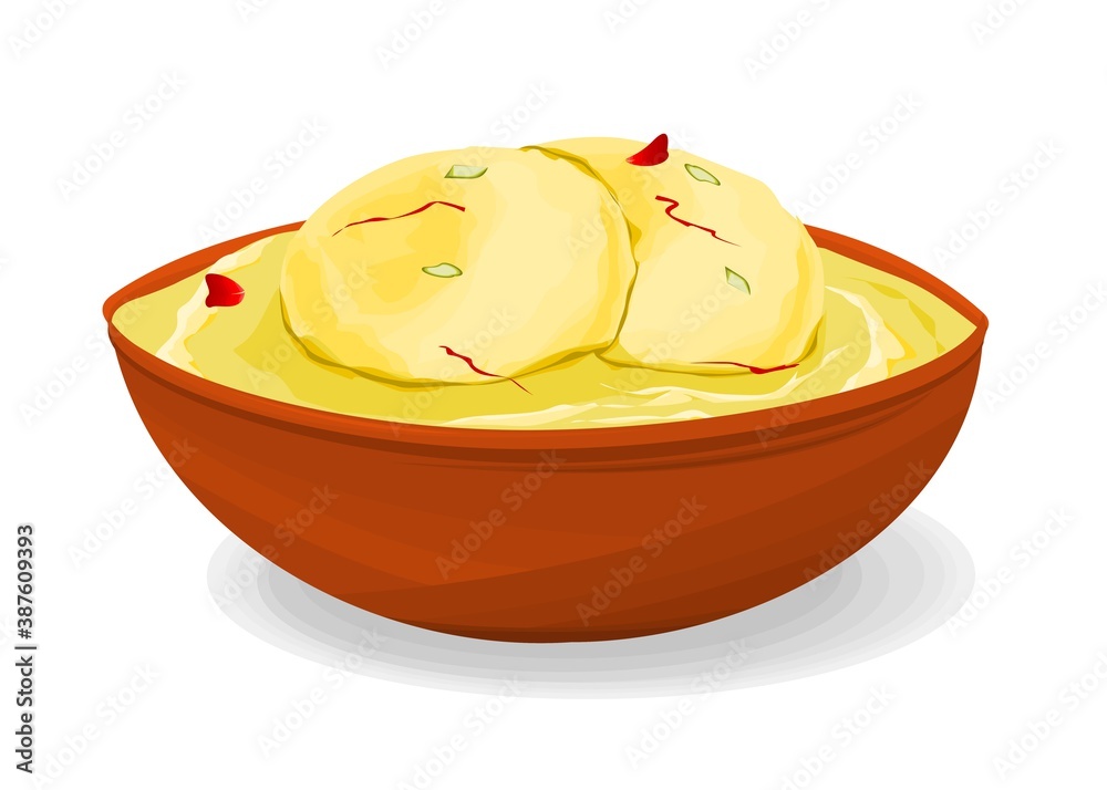 Rasmalai Indian Sweets or Mithai Food Vector Stock Vector | Adobe Stock