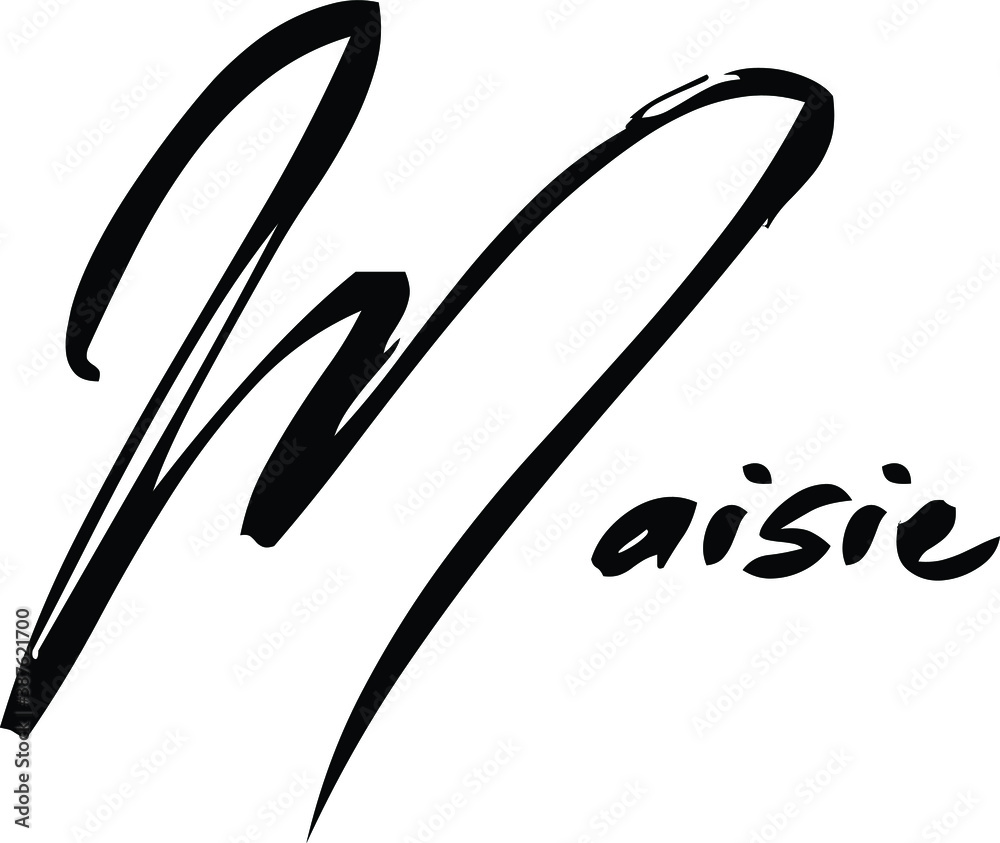 Maisie-Female Name Modern Brush Calligraphy Cursive Text on White ...