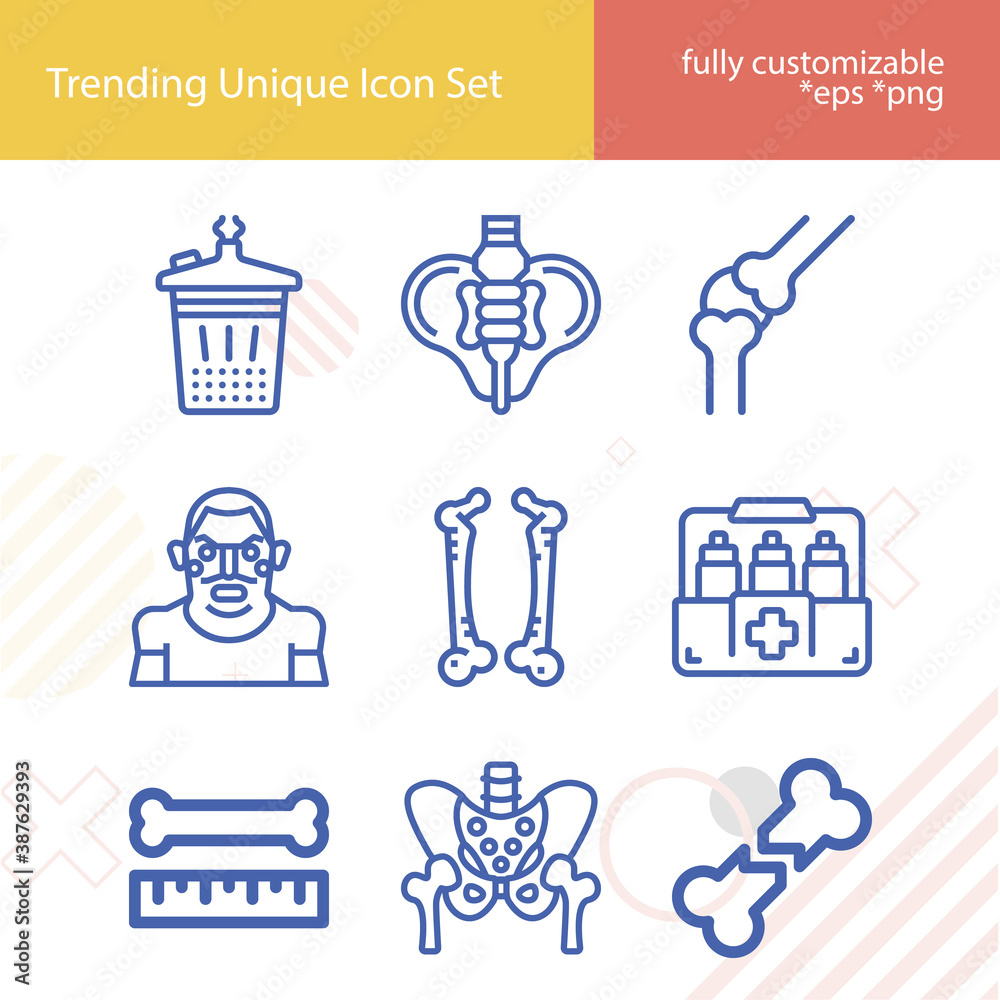 Simple set of fracture related lineal icons. Stock Vector | Adobe Stock