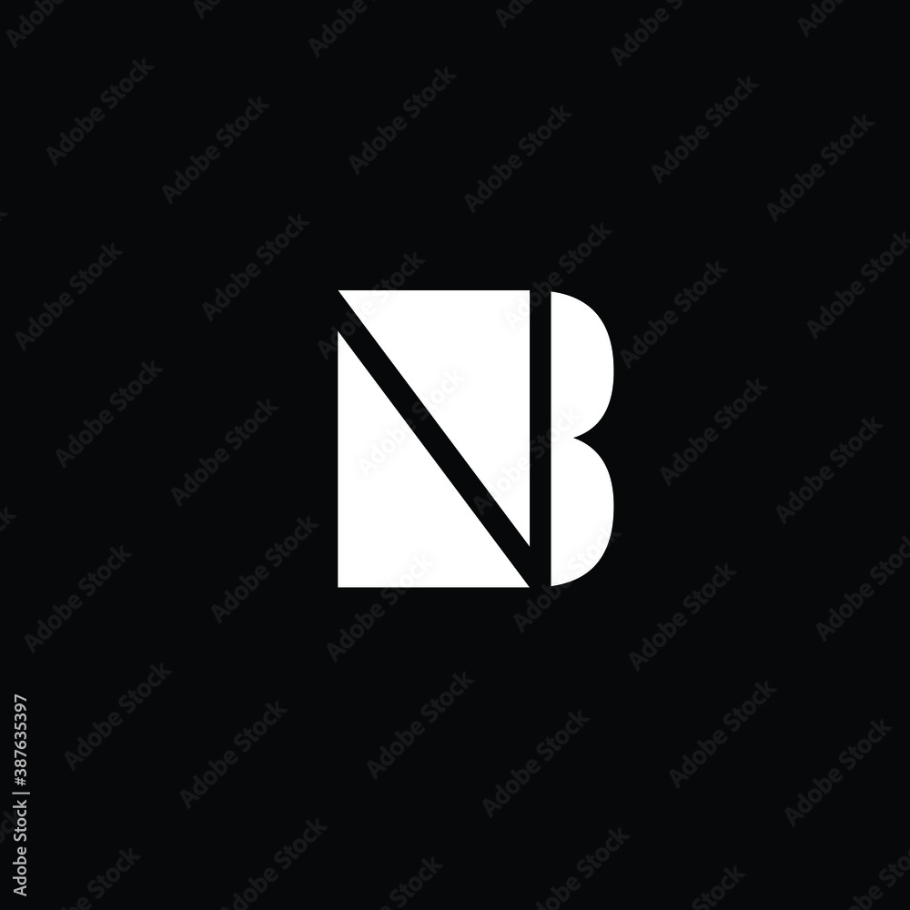 Creative Professional Trendy and Minimal Letter NB Logo Design in Black ...