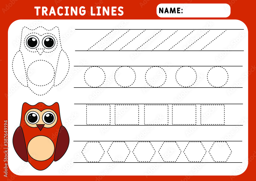Trace line worksheet for kids. Basic writing. Working pages for ...