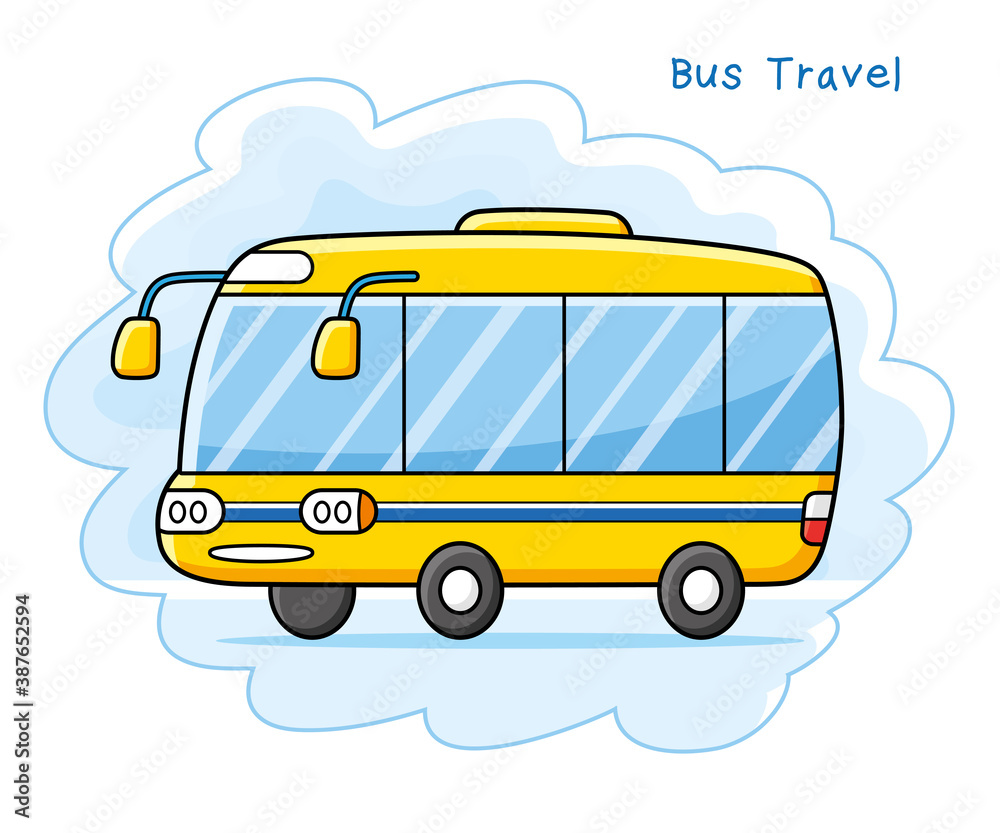 Bus travel cartoon vector illustration Stock Vector | Adobe Stock