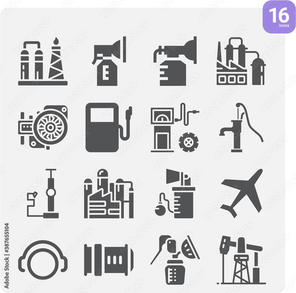 Simple set of fuel system related filled icons. Stock Vector | Adobe Stock