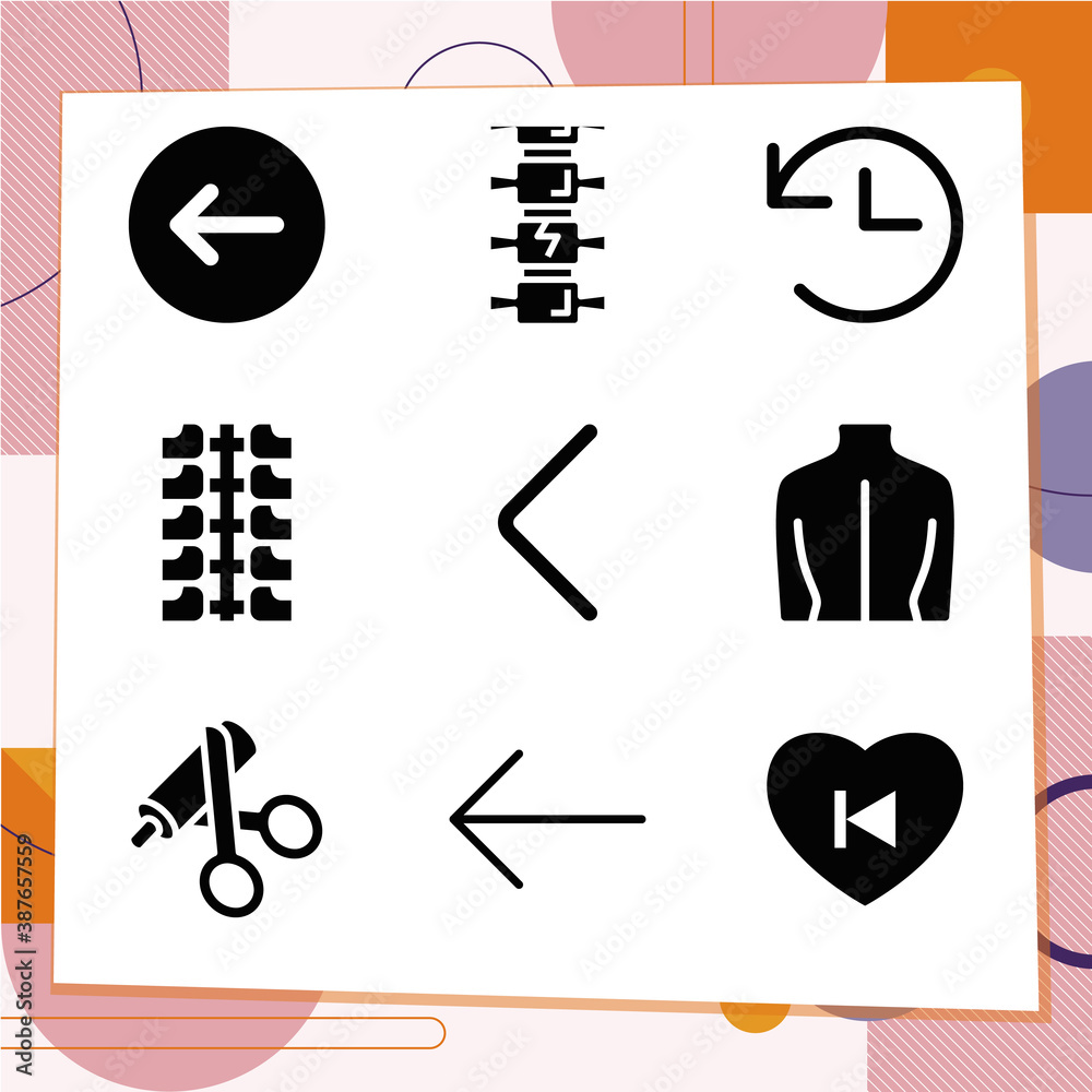 Simple set of 9 icons related to vertebral canal Stock Vector | Adobe Stock
