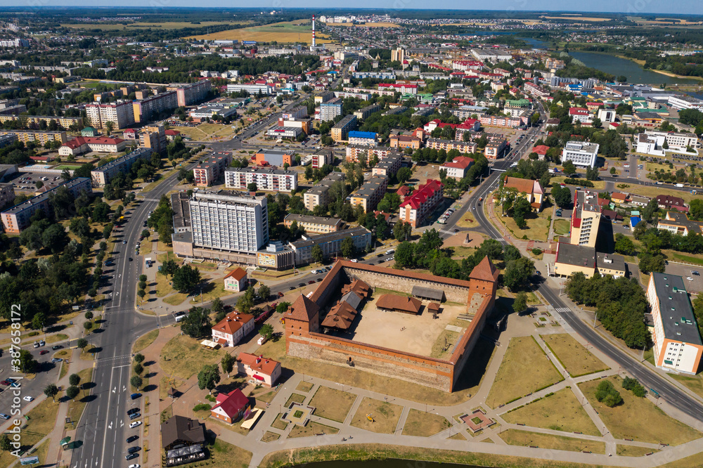 Bird's-eye view of the medieval Lida castle in Lida. Belarus. Castles ...