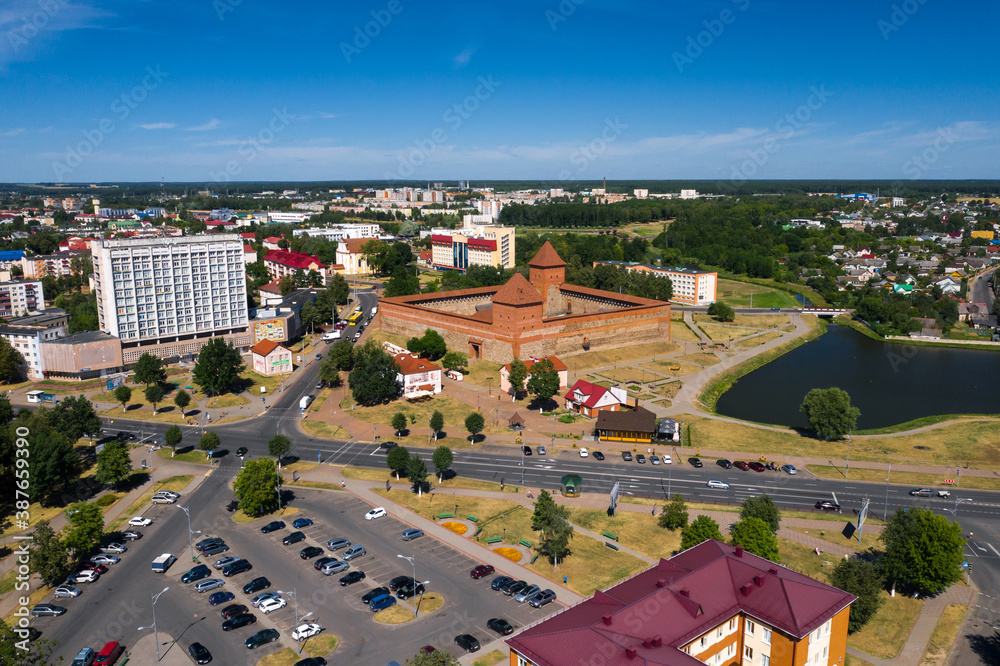 Bird's-eye view of the medieval Lida castle in Lida. Belarus. Castles ...