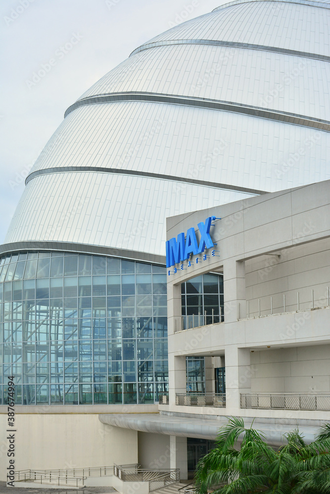 SM Mall of Asia mall and Imax theatre facade in Pasay, Philippines ...