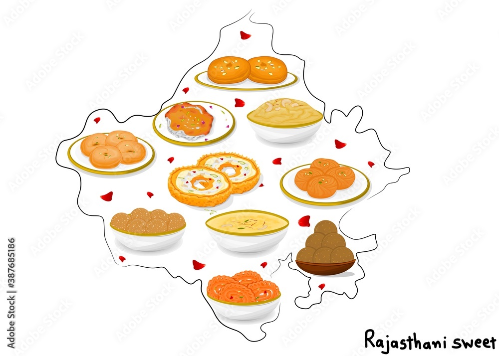 All Rajasthani Sweets or Mithai Stock Vector | Adobe Stock