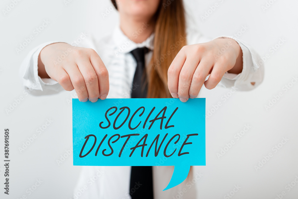 Conceptual hand writing showing Social Distance. Concept meaning ...