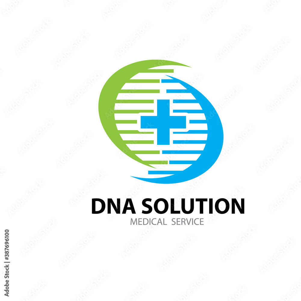 dna solution logo designs for medical service Stock Vector | Adobe Stock
