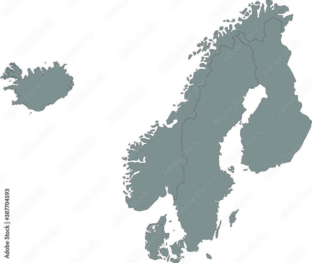 nordic countries map Stock Vector | Adobe Stock