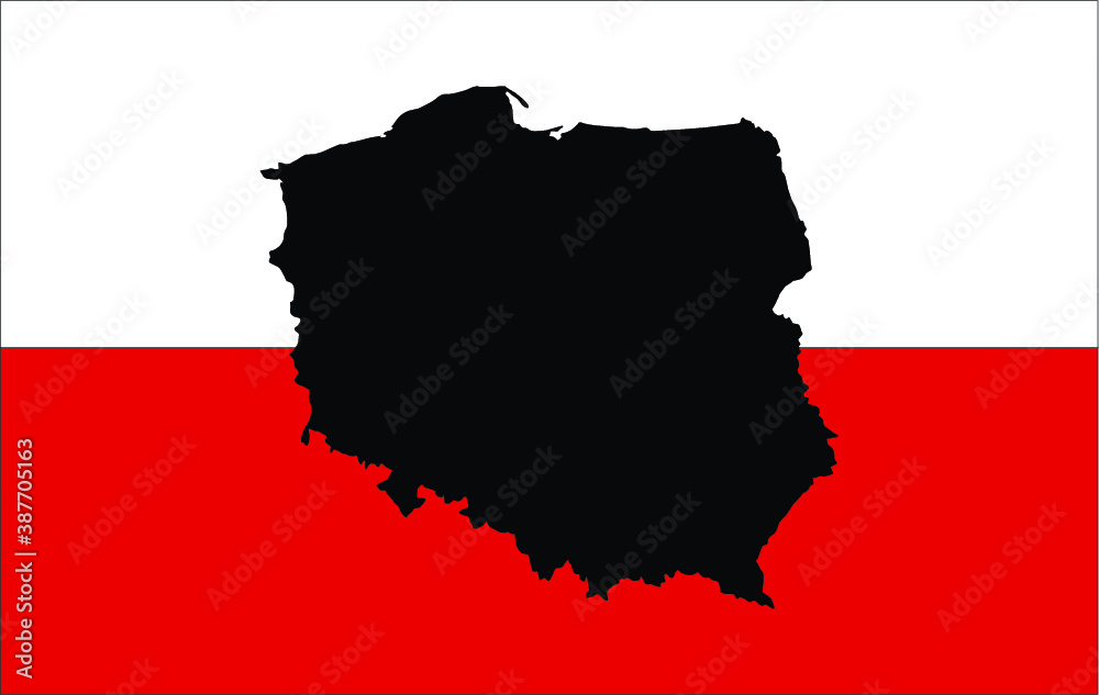poland map with flag Stock Vector | Adobe Stock