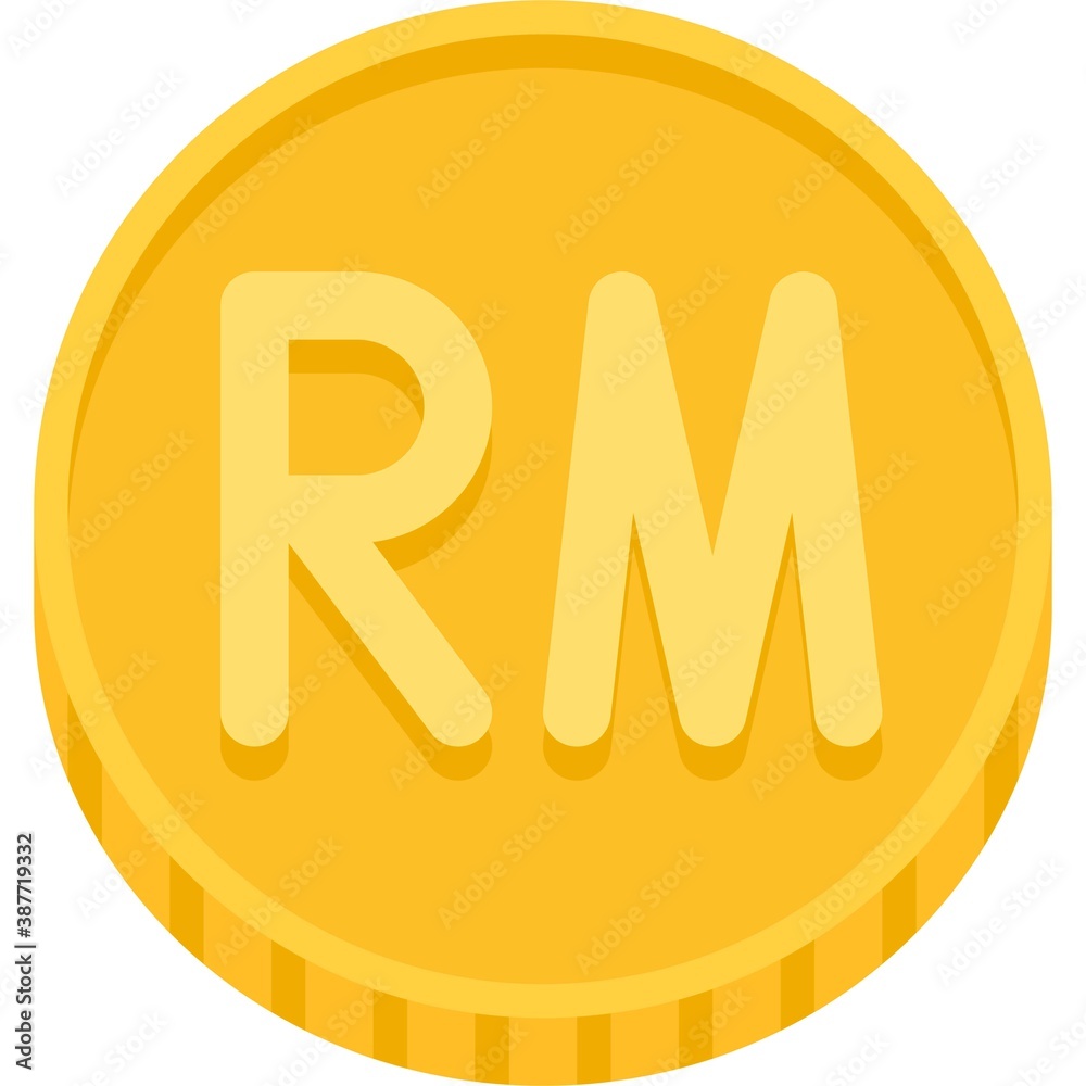 Malaysian ringgit coin icon, currency of Malaysia Stock Vector | Adobe ...