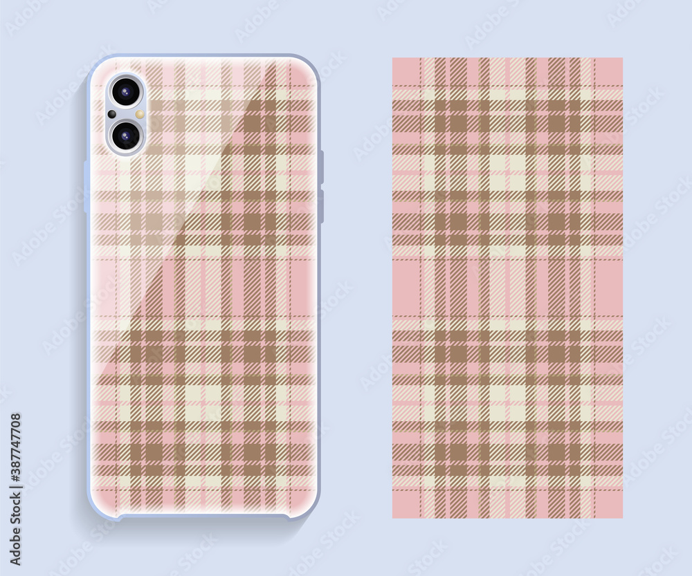 Smartphone cover design vector mockup. Template geometric pattern for ...