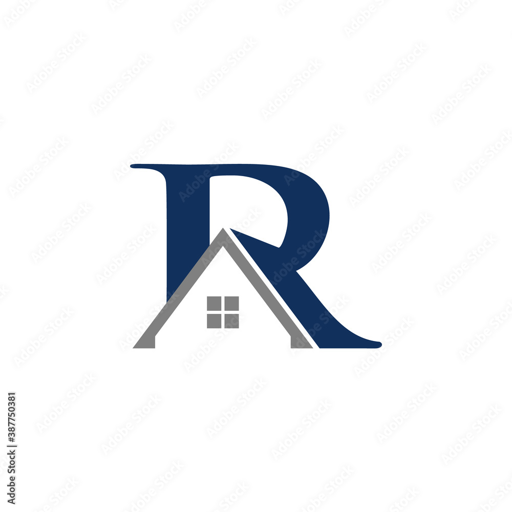 letter R home logo icon template Stock Vector | Adobe Stock
