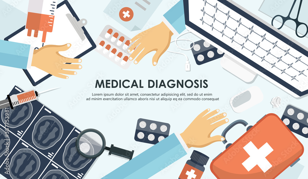 Therapy concept.Medical flat background,health care,first aid ...