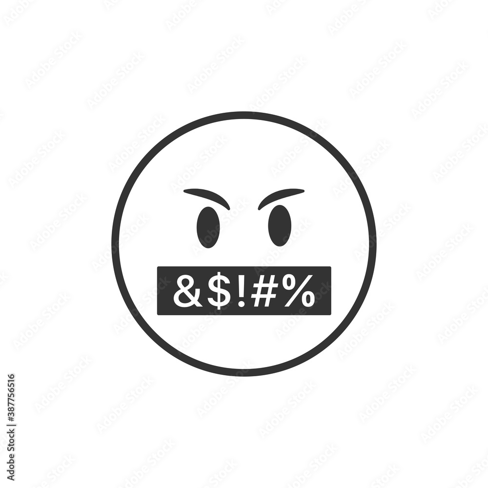 Swear emoji icon isolated on white background. Emoticon symbol modern ...