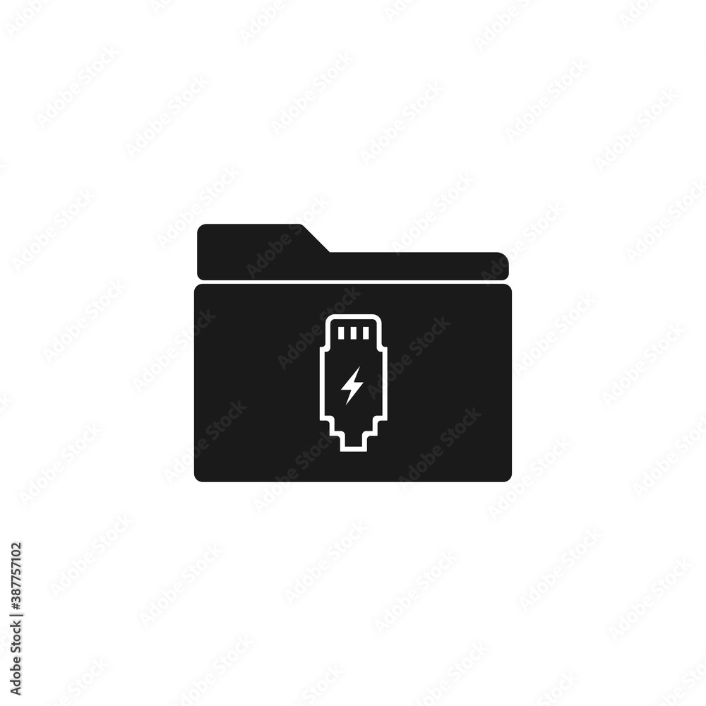 Importing file icon isolated on white background. Folder symbol modern ...